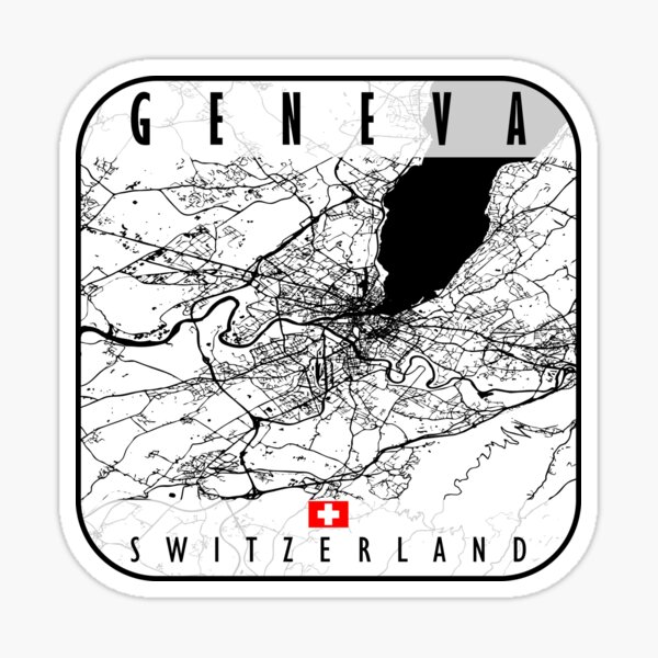 "GENEVA MAP SWITZERLAND" Sticker for Sale by hatimelhag | Redbubble