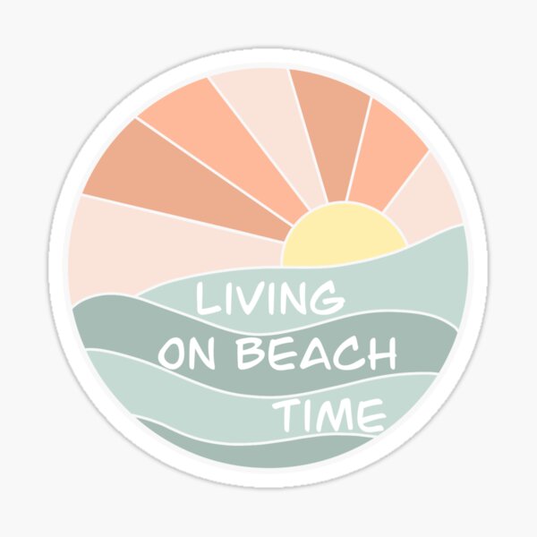 "Beach time " Sticker for Sale by designbyHaley | Redbubble