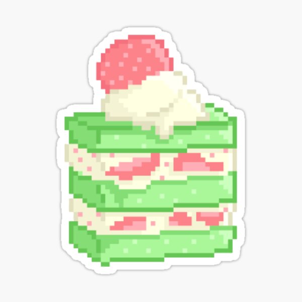 "Pixel matcha strawberry cake" Sticker for Sale by SashimiShoppe ...