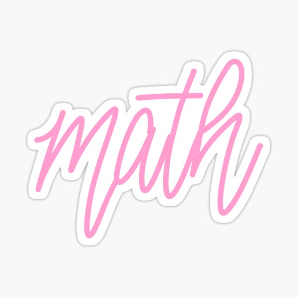 "Pink Math school subject" Sticker for Sale by King-of-my-art | Redbubble