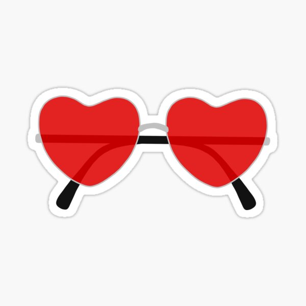 "heart sunglasses" Sticker for Sale by elle-artss | Redbubble