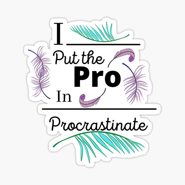 "Pro Procrastinator" Sticker for Sale by Chase4u | Redbubble