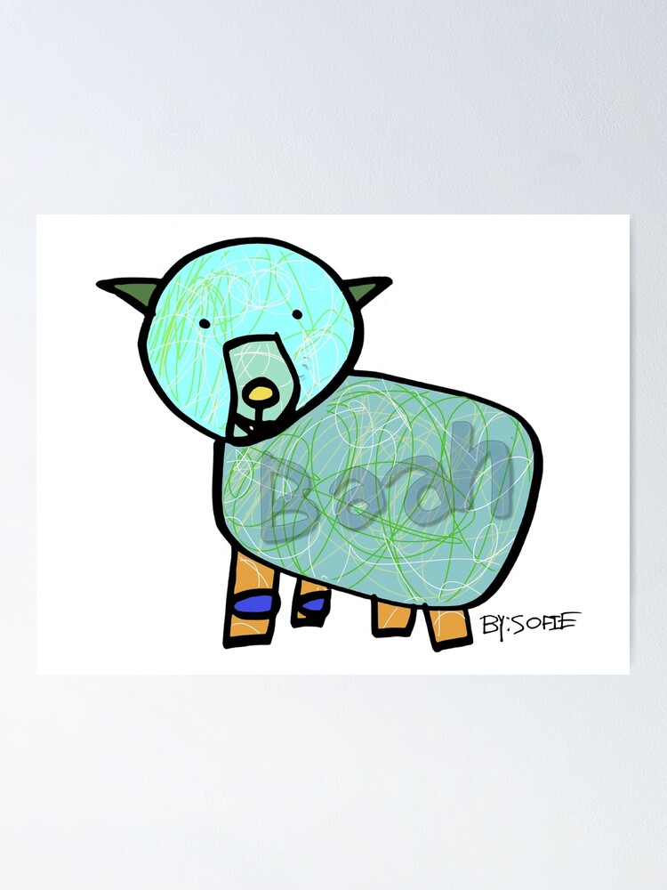 "Baah Baah Blue Sheep By Sofie" Poster for Sale by BySofie | Redbubble