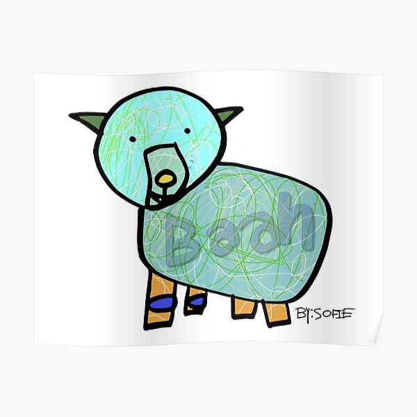 "Baah Baah Blue Sheep By Sofie" Poster for Sale by BySofie | Redbubble