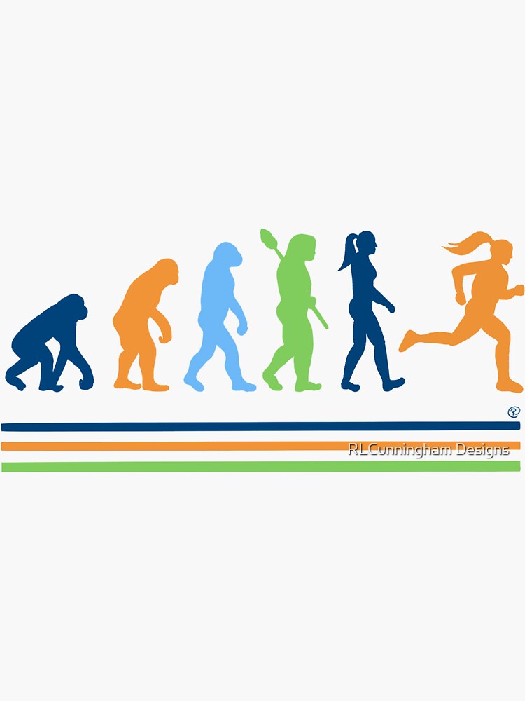 "Evolution of Runner (woman)" Sticker for Sale by RockyZArt | Redbubble