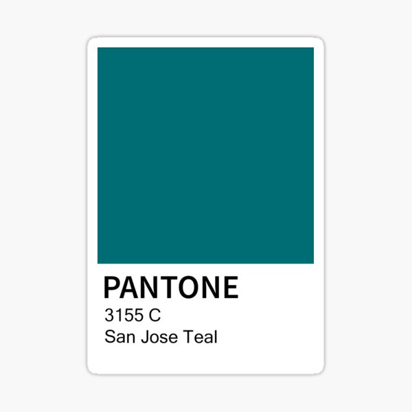 "San Jose Sharks Teal Pantone Color Card" Sticker for Sale by csoh ...