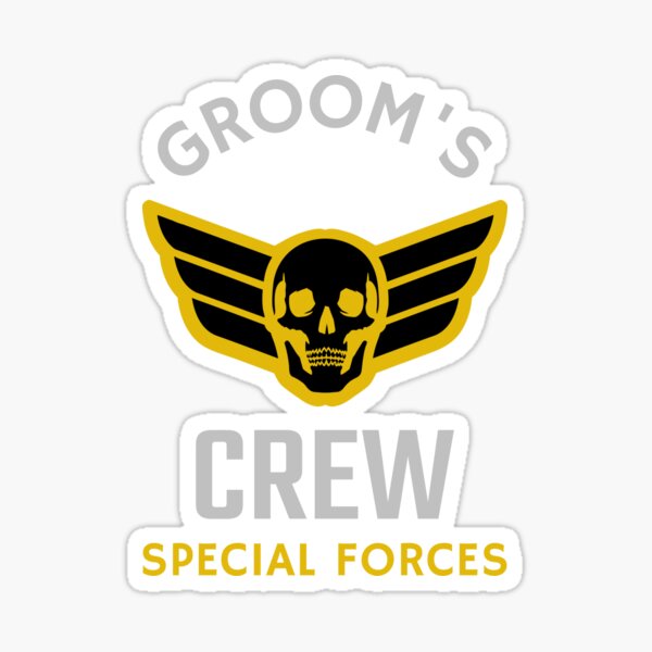 "Groom's Crew Special Forces Bachelor Party Team" Sticker by MemfoBrand ...
