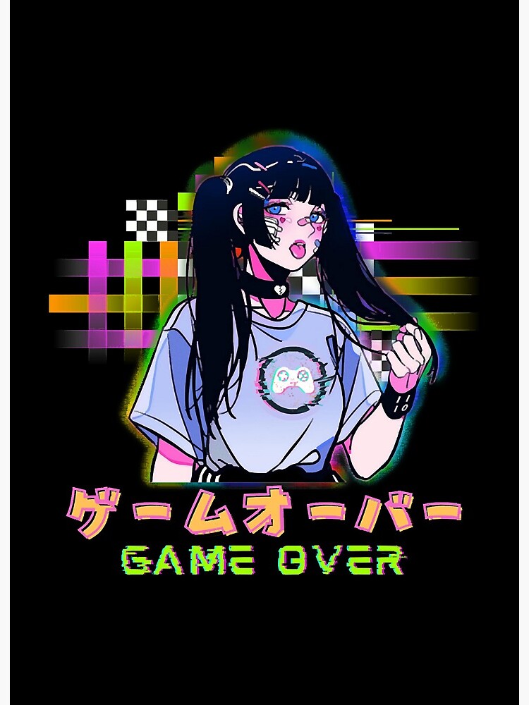 "Anime Girl Game Over Japanese Vaporwave " Art Board Print for Sale by ...