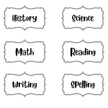"School Subject Notebook Label Stickers" Sticker for Sale by ...