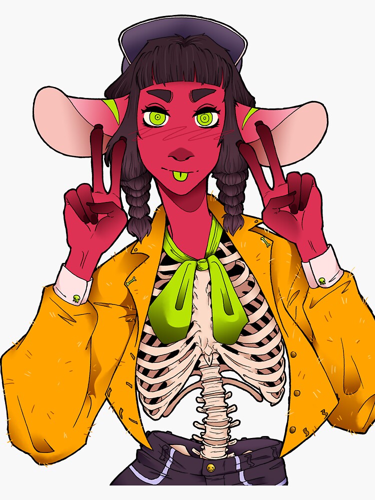 "Cute Monster Girl" Sticker for Sale by MadTyrantObject | Redbubble