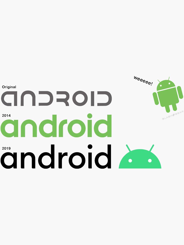 "Android Logo Evolution " Sticker for Sale by devtshirts | Redbubble