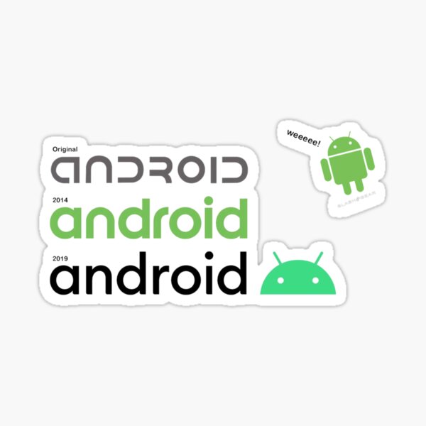 "Android Logo Evolution " Sticker for Sale by devtshirts | Redbubble
