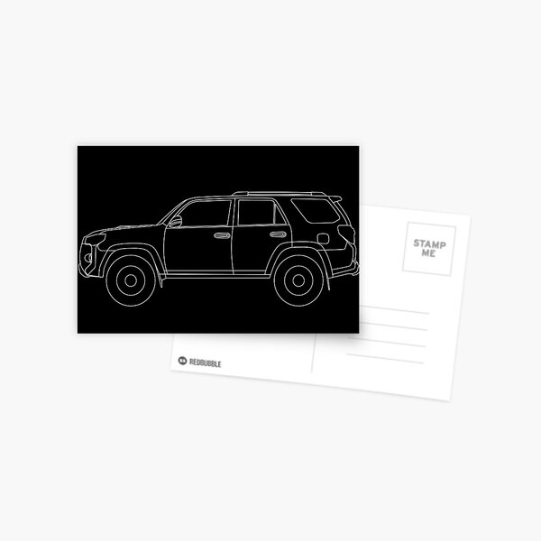 "4runner Fifth Generation white outline [Fan Art]" Postcard by ...
