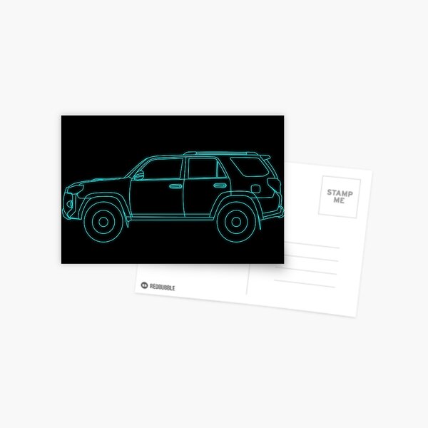 "4runner Fifth Generation teal neon outline [Fan Art]" Postcard by ...