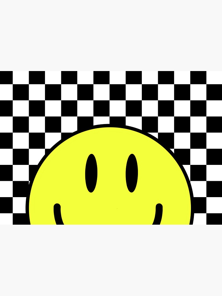 "Smiley Face checker board print black and wite" Sticker for Sale by ...