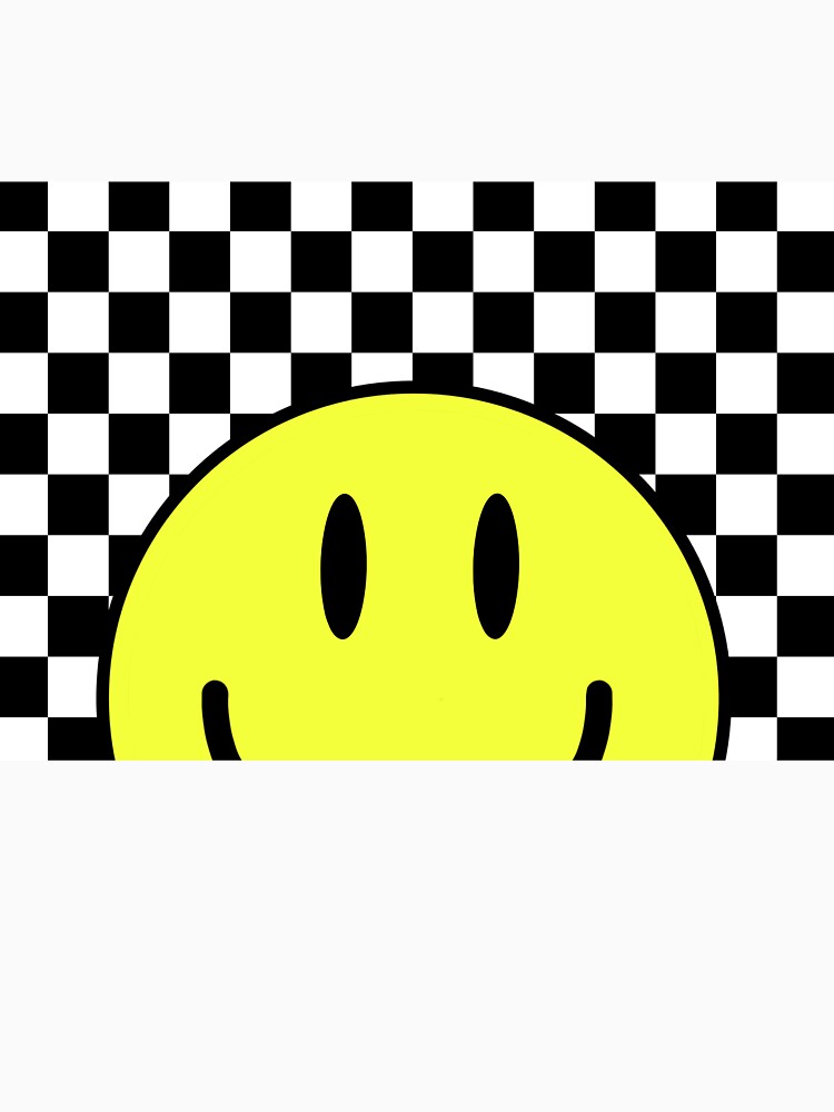 "Smiley Face checker board print black and wite" T-shirt for Sale by ...