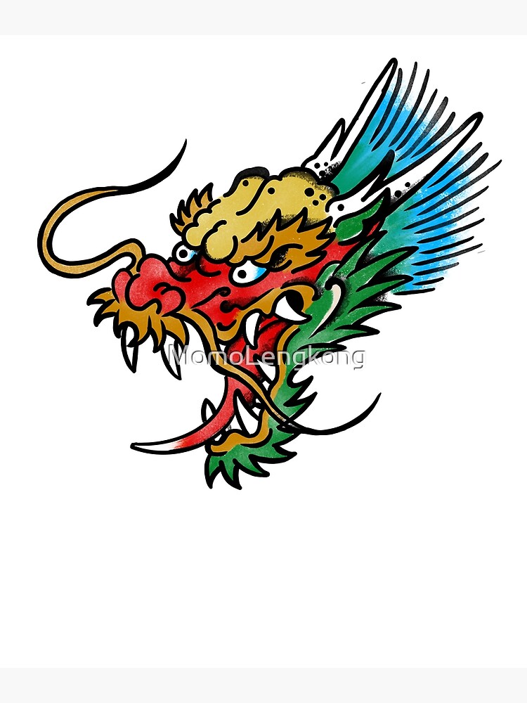 "Japanese Dragon - Neo Traditional Tattoo" Art Print by MomoLengkong ...