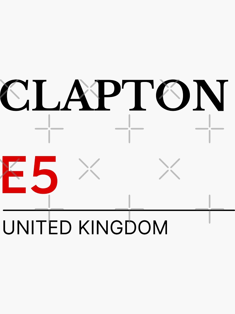 "Postcode Clapton E5 United Kingdom" Sticker for Sale by Yayatachdiyat0 ...