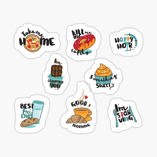 "Snacks Sticker Pack" Sticker for Sale by anphy2468 | Redbubble