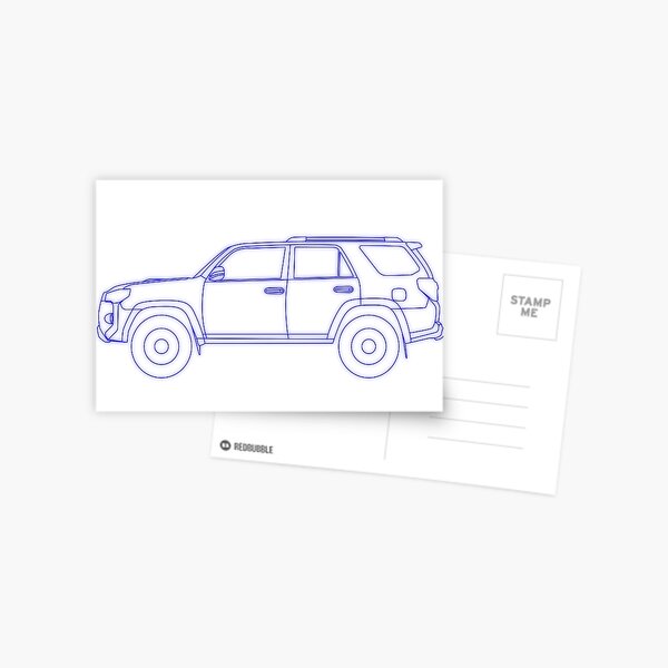 "4runner Fifth Generation blue neon outline [Fan art]" Postcard by ...