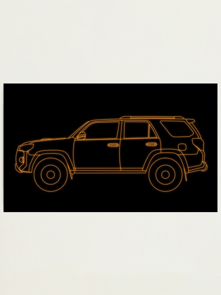 "4runner Fifth Generation orange neon outline [Fan Art]" Photographic ...