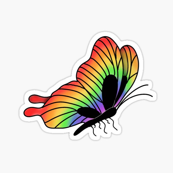 "Rainbow Butterfly" Sticker for Sale by LunaArt-Prints | Redbubble