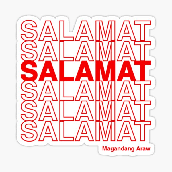 "SALAMAT" Sticker for Sale by BayaniBun | Redbubble