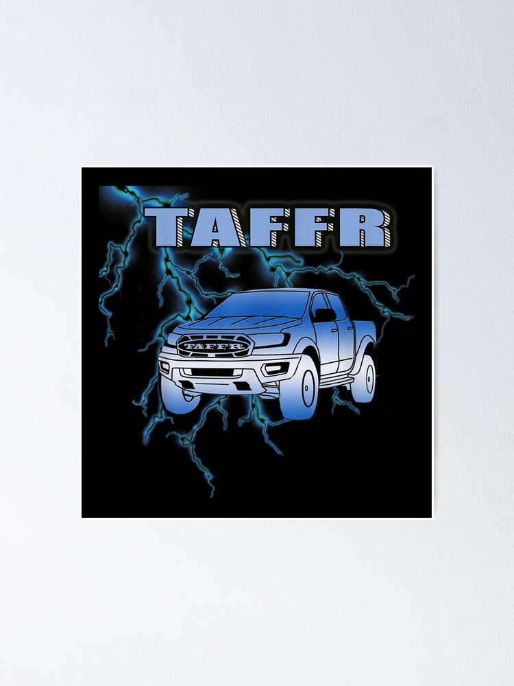 "TAFFR Blue Funny American Truck Blue Lightning" Poster by ...