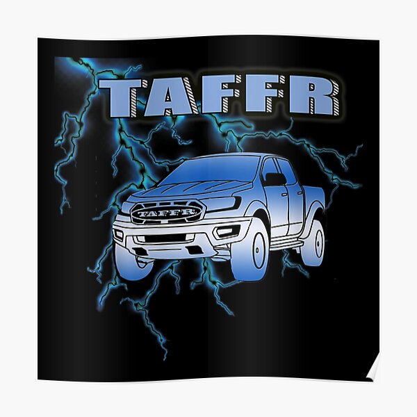 "TAFFR Blue Funny American Truck Blue Lightning" Poster by ...