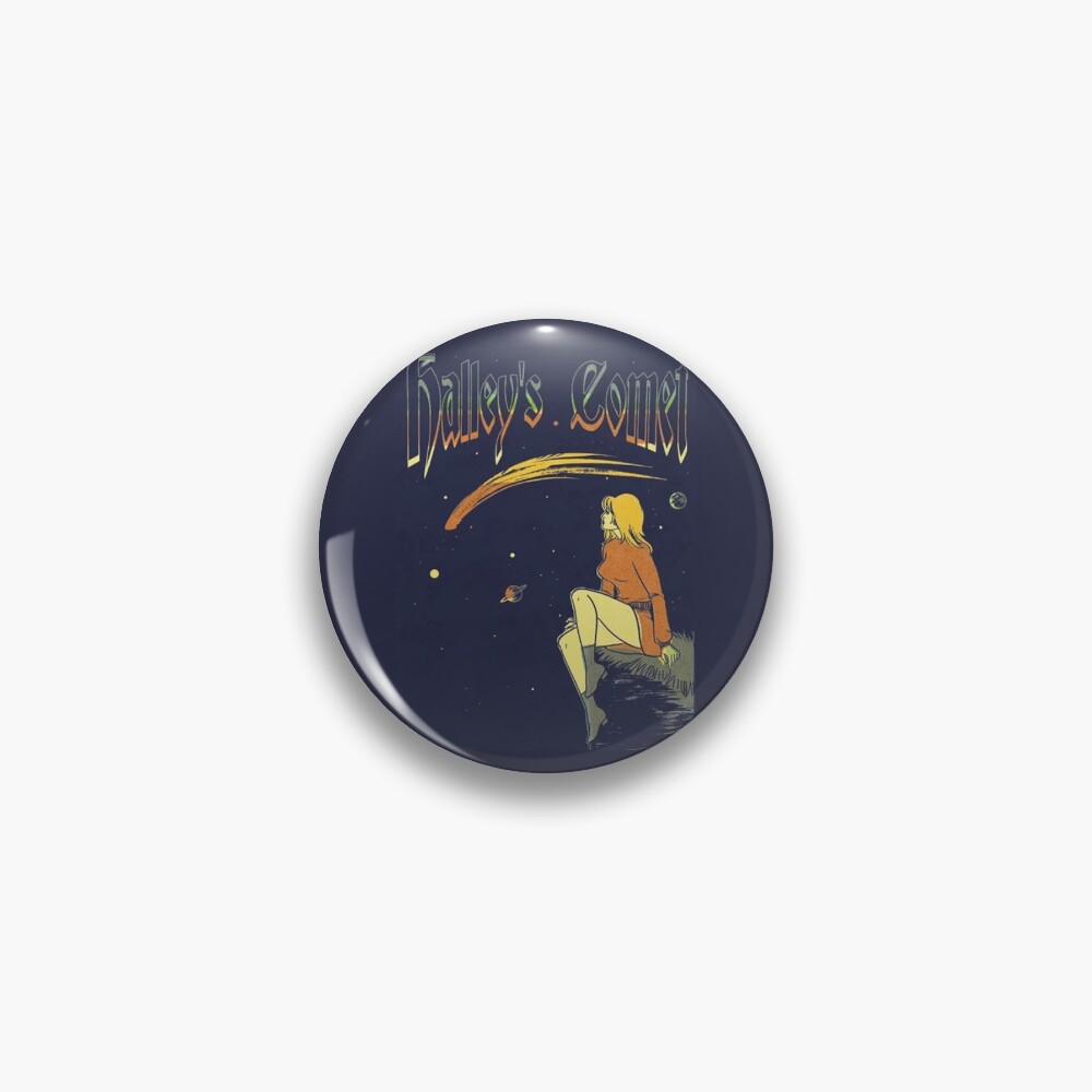 "Halley's comet" Pin for Sale by MusicPopCulture | Redbubble