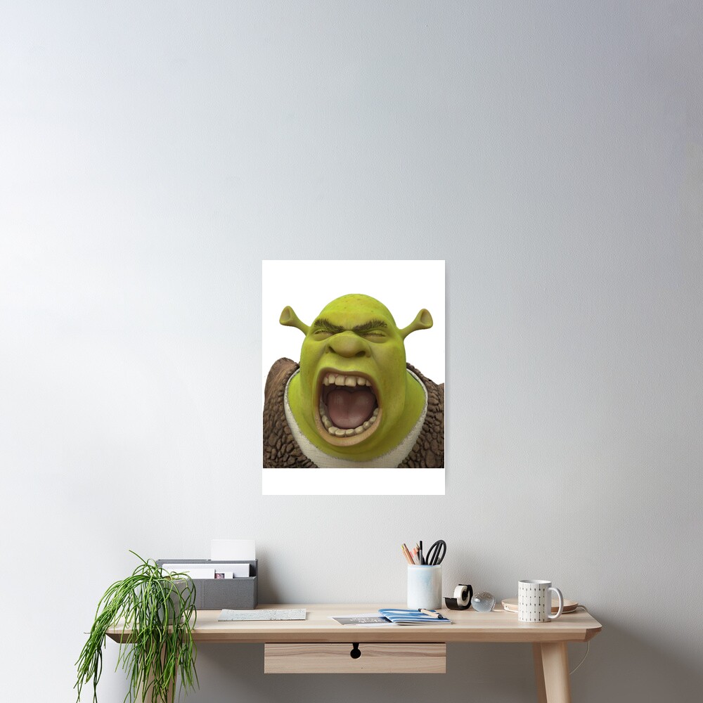 "Screaming Shrek " Poster for Sale by SunnyMoonCrafts | Redbubble