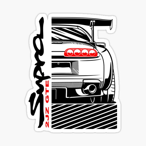 "Supra Turbo 2JZ GTE" Sticker for Sale by DarkPapper | Redbubble