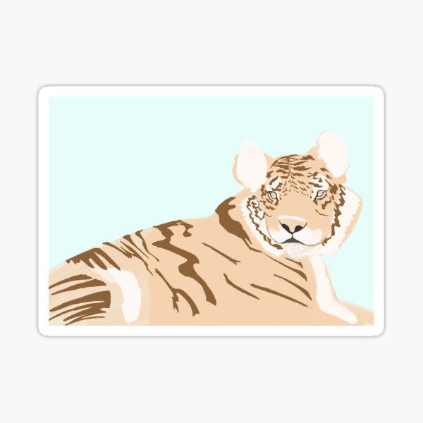 "Tiger laying down" Sticker for Sale by Jumbulations | Redbubble