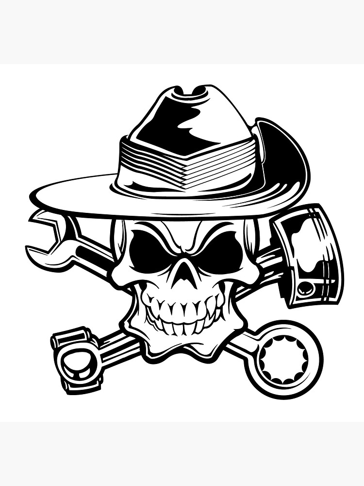 "Skull and Cross Spanners" Sticker for Sale by LittleTulip | Redbubble