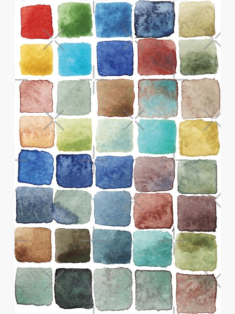 "Collection of square watercolor swatches" Metal Print by dariaikuznets ...