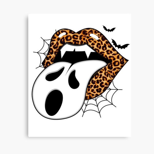"Leopard Lips Halloween Lips Vampire Mouth boo Tongue" Canvas Print by ...