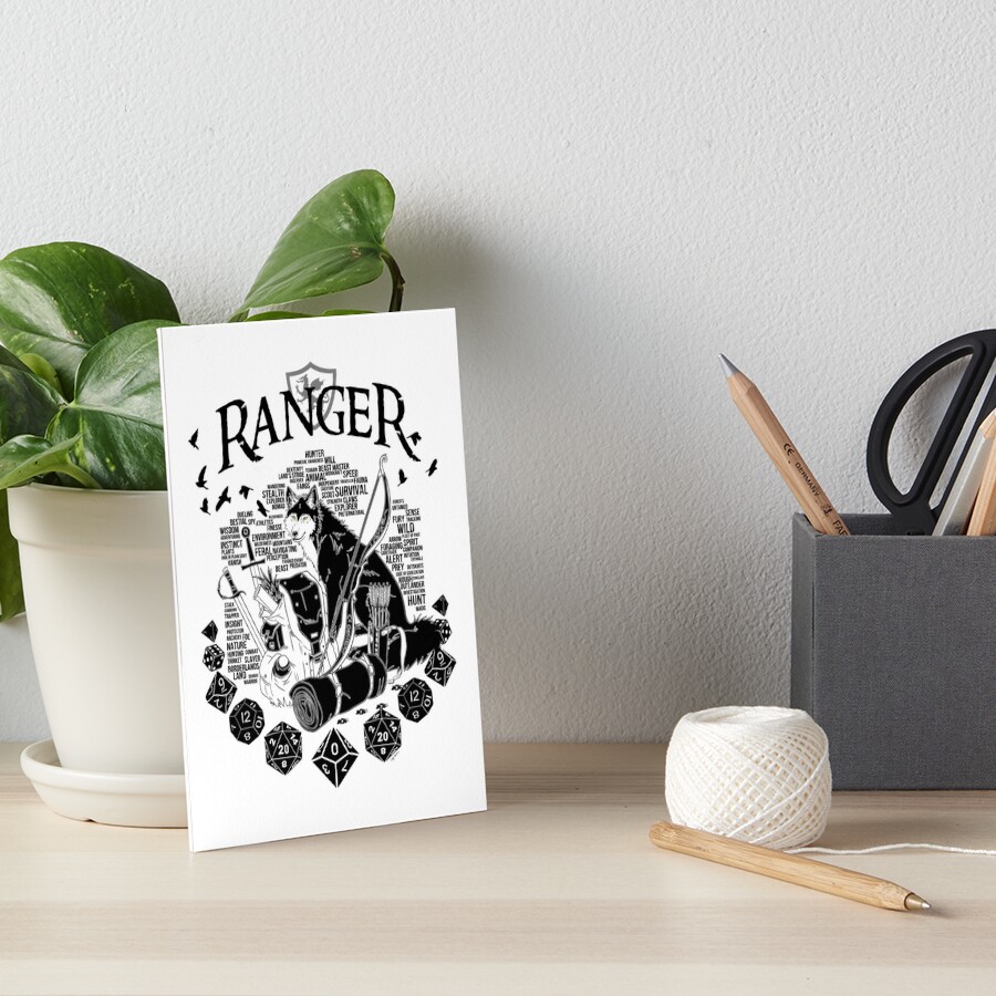 "Série de classes RPG Ranger - Version noire Sticker" Art Board Print ...