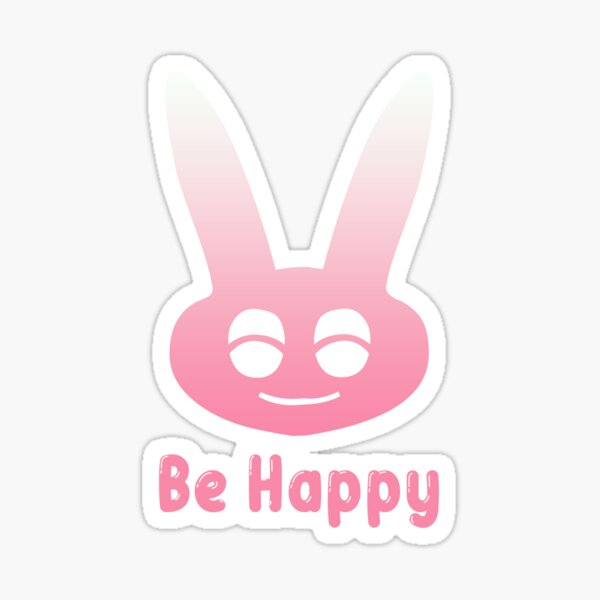 "Happy Bunny" Sticker for Sale by Senulya | Redbubble