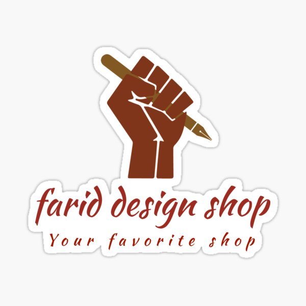 "farid design shop" Sticker for Sale by fariddesignshop | Redbubble