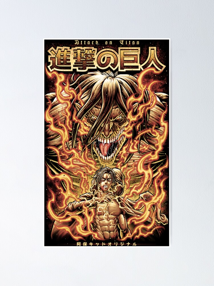 "Eren Yeager - Attack Titan " Poster by Foxglove749 | Redbubble