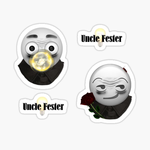 "Uncle Fester Addams Emoji sticker pack 1" Sticker for Sale by RMSartZ ...