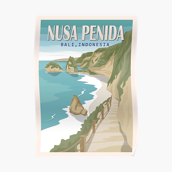 "Nusa Penida Beach Bali Indonesia Vintage" Poster for Sale by ...