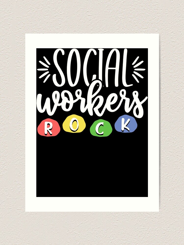 "School Social Workers Rock Funny Teacher Appreciation" Art Print by ...
