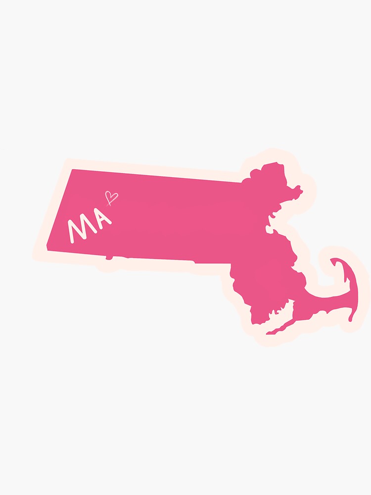 "Cute Massachusetts Sticker" Sticker for Sale by Nicoletted0 | Redbubble