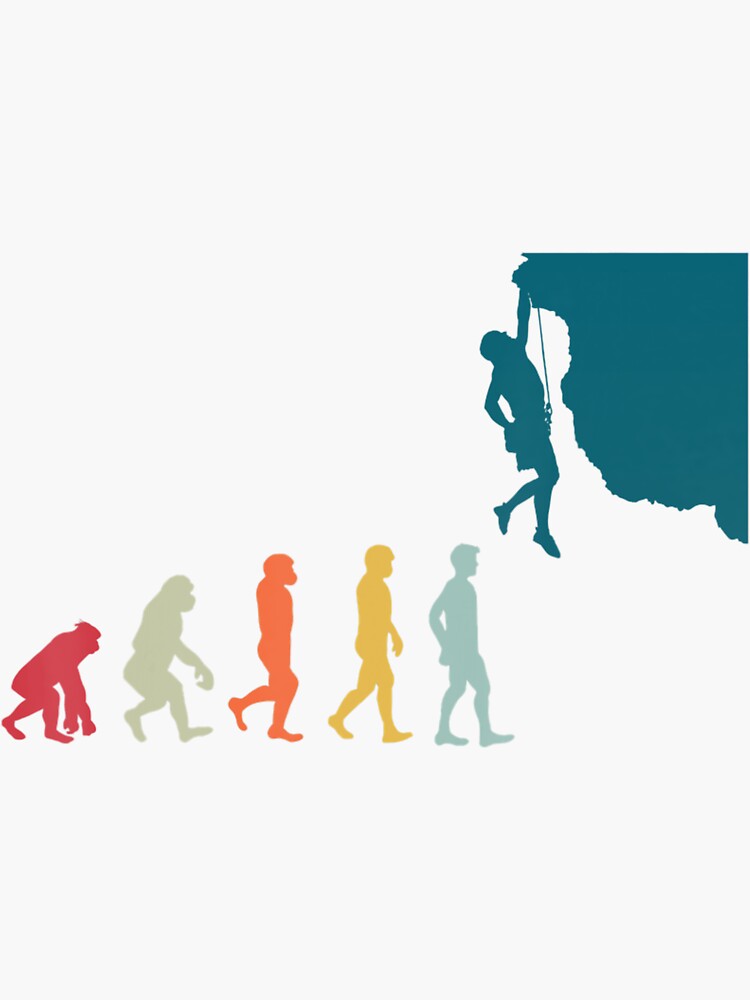 "Climber Evolution Climbing" Sticker for Sale by SaterSylys | Redbubble
