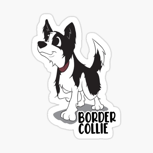 "Dog Border Collie Themed Cartoon Fun Logo" Sticker for Sale by ...