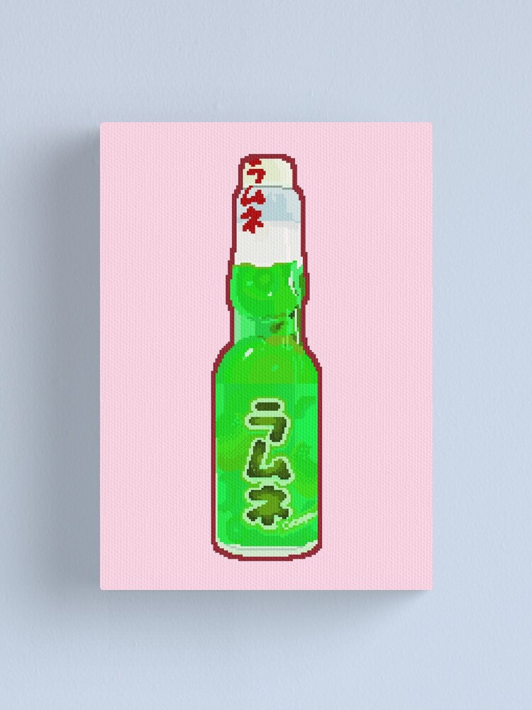 "Aesthetic melon ramune Japanese soda pixel art" Canvas Print for Sale ...