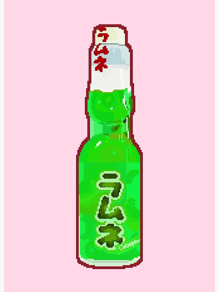 "Aesthetic melon ramune Japanese soda pixel art" Canvas Print for Sale ...