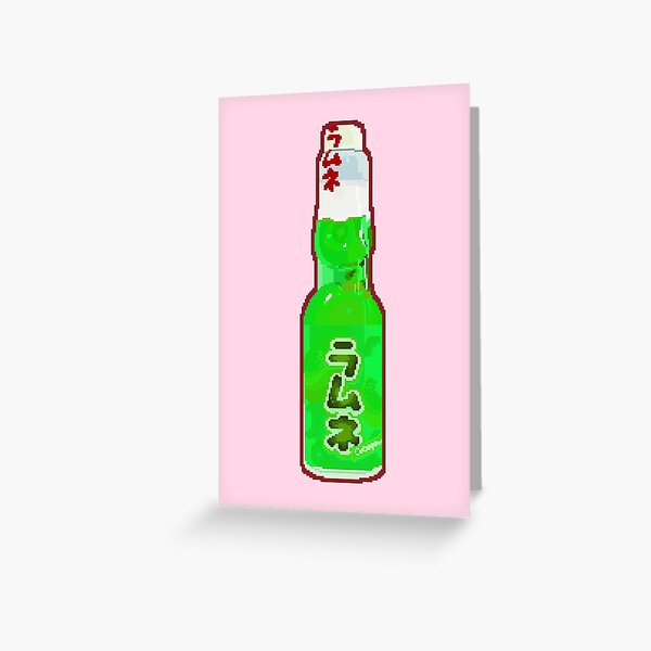 "Aesthetic melon ramune Japanese soda pixel art" Greeting Card for Sale ...