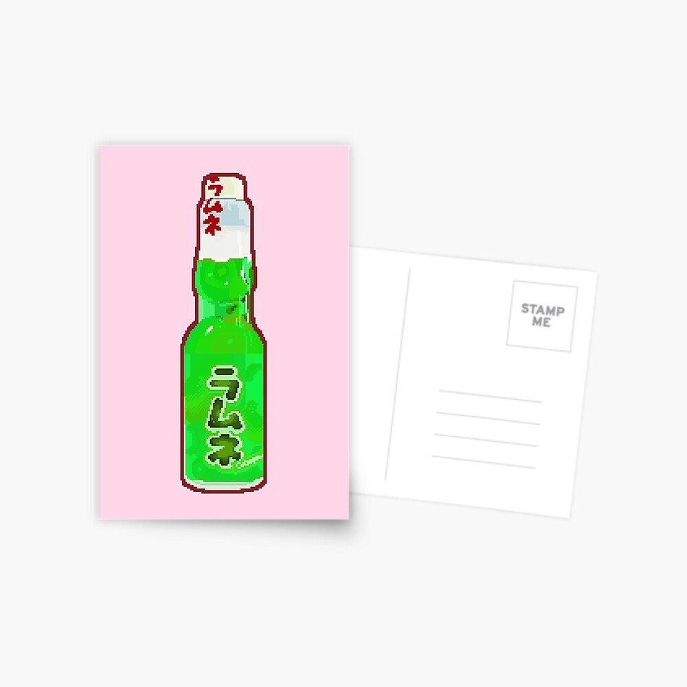 "Aesthetic melon ramune Japanese soda pixel art" Postcard by saffl0wer ...